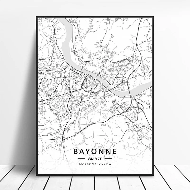 Art & Collectibles La-Rochelle Poster Wall Art Print Map World Traveler ...