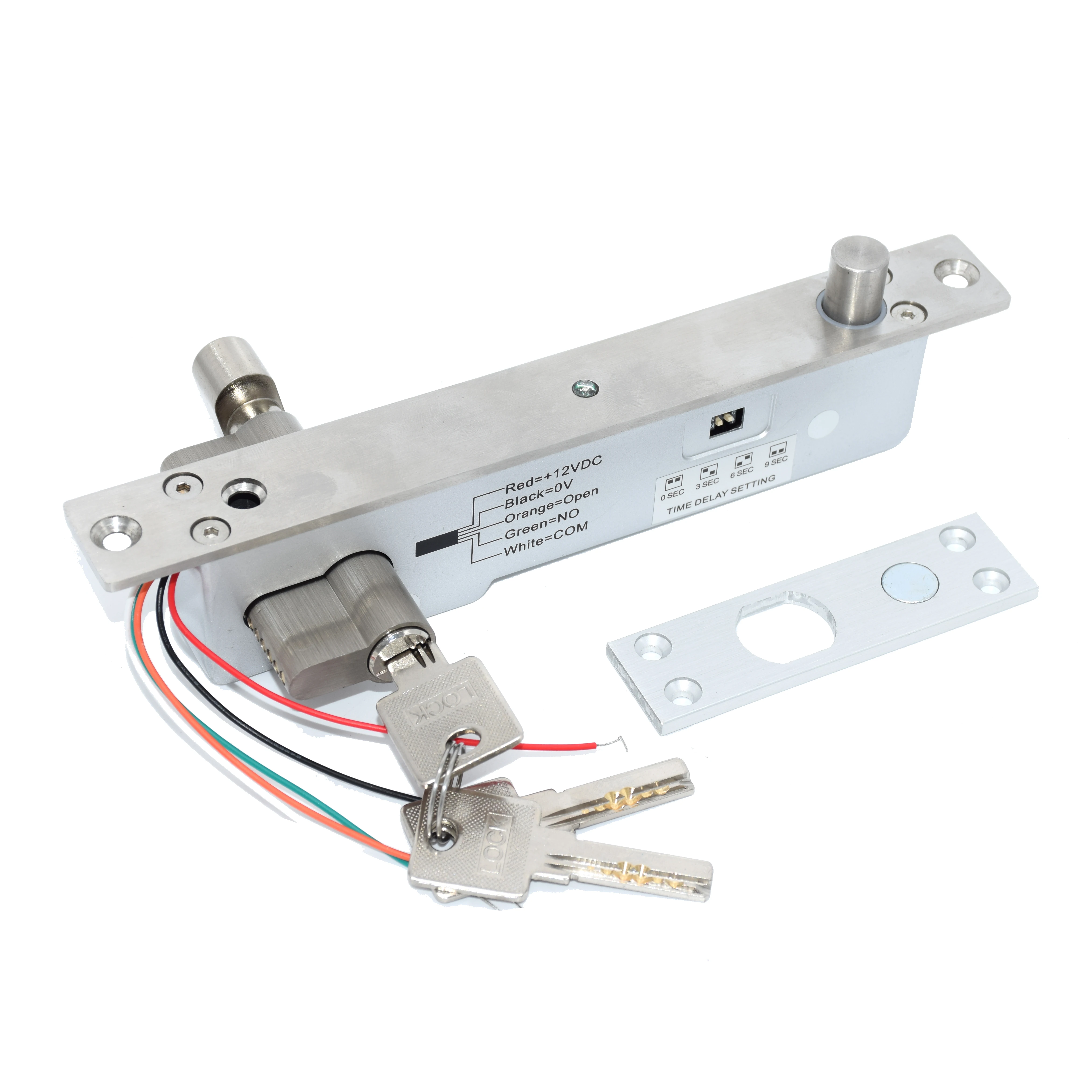 Dc12v Fail Secure Electric Bolt Lock With Mort Lock Cylinder Electric ...