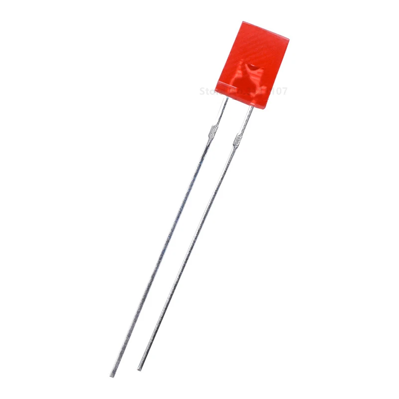 100 unids/lote de diodos LED emisores de luz roja cuadrados 2x5x7mm 2x5x7