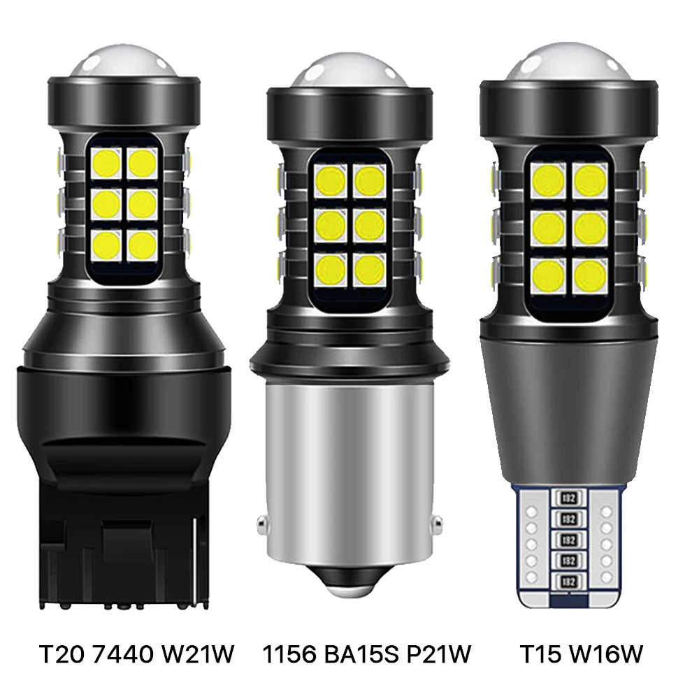 2X P21W светодиод 1156 T20 W21/5W 7443 P21/5W 1800LM W21W Автомобильная ...