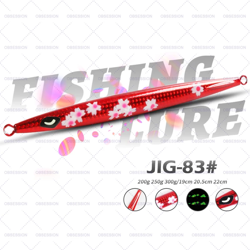OBSESSION-200g-250g-300g-Fast-Sinking-Jigging-Lure-Luminous-flowers-Metal-Jigs-Vertical ...