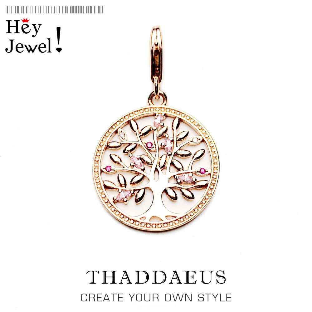 Tree of Love Pink Charms Pendant Europe Jewelry Findings Accessories ...