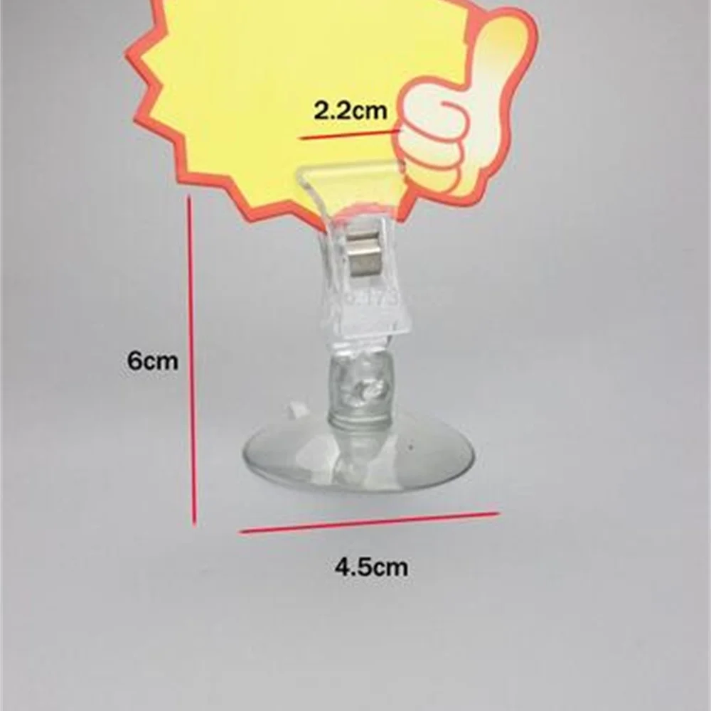 Plastic Clear Pop Clips Suction Cup Price Tag Display Racks Advertising ...