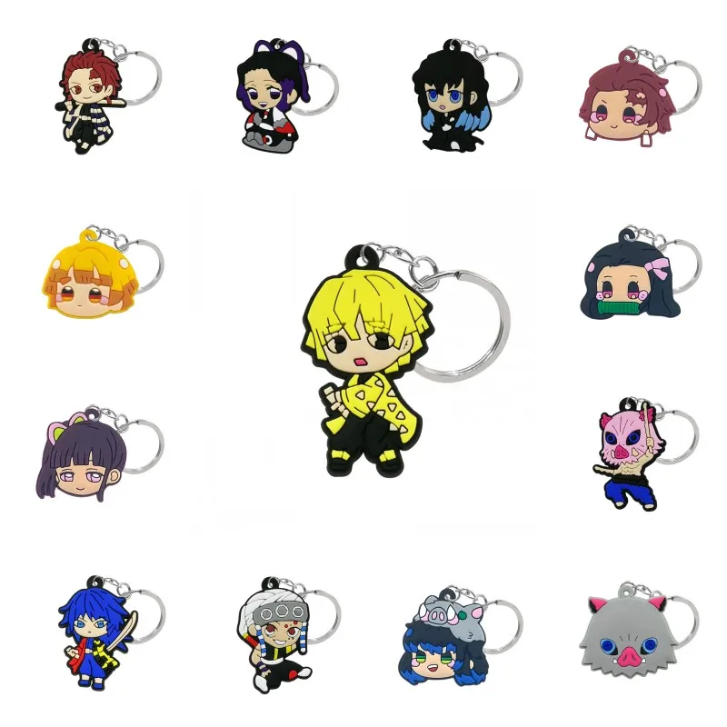 1pcs Cartoon Figure Key Chain Pvc Key Ring Kids Gift Party Favor Key ...