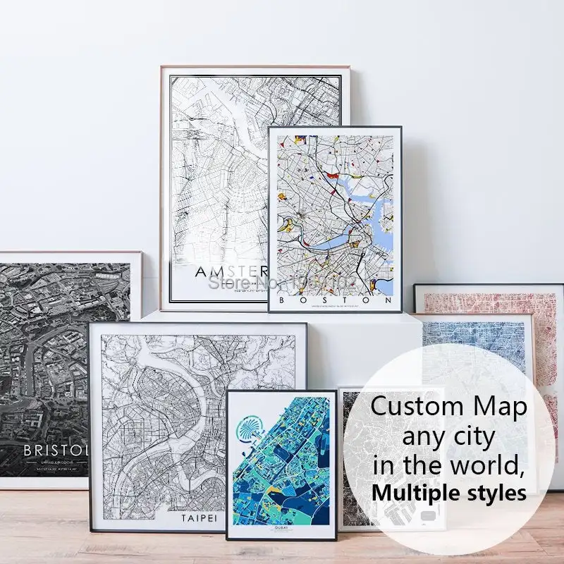 Home & Living Globes & Maps Ohio Print Street Map Decor D2111v4 Oh City ...