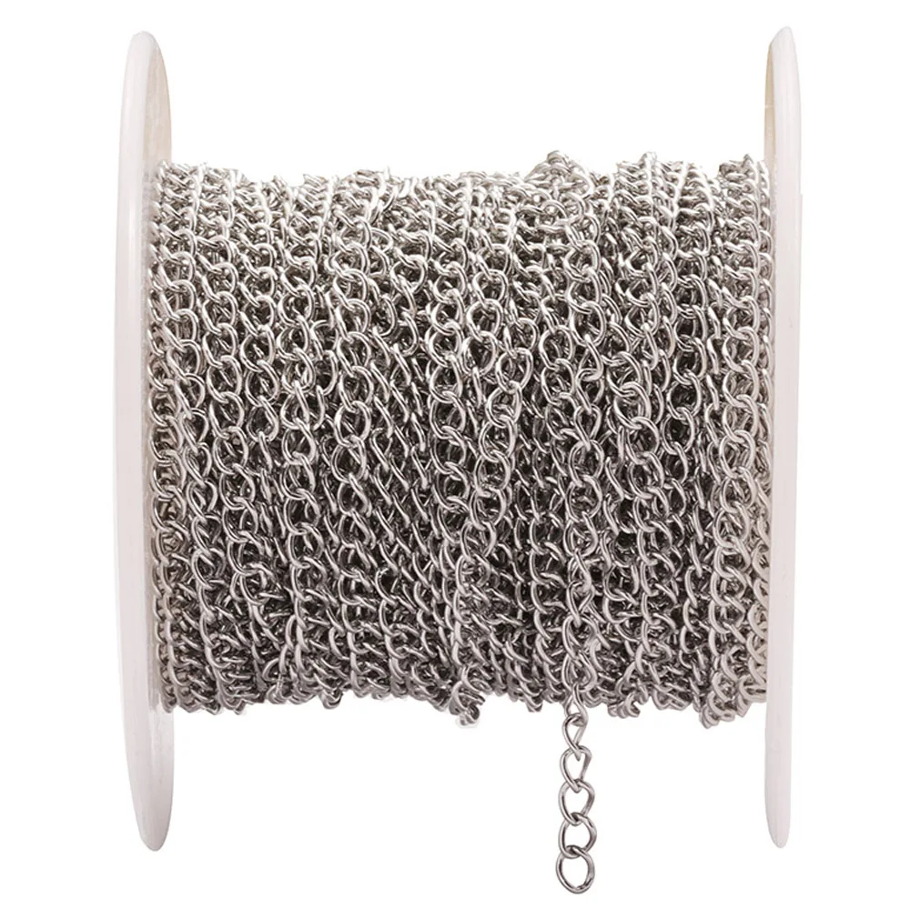 Cadena-de-eslabones-de-Metal-plateado-para-fabricaci-n-de-joyas-cadena ...