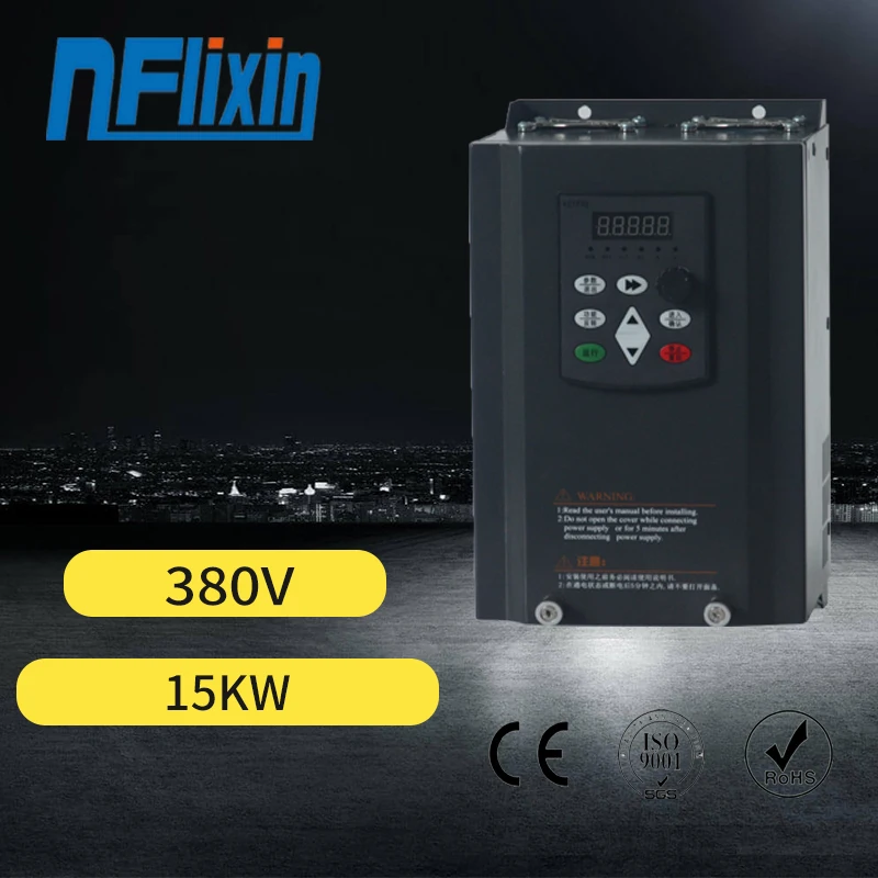 VFD 15KW 15HP 3phase Frequency Inverter Output 380V Speed Control 500Hz ...