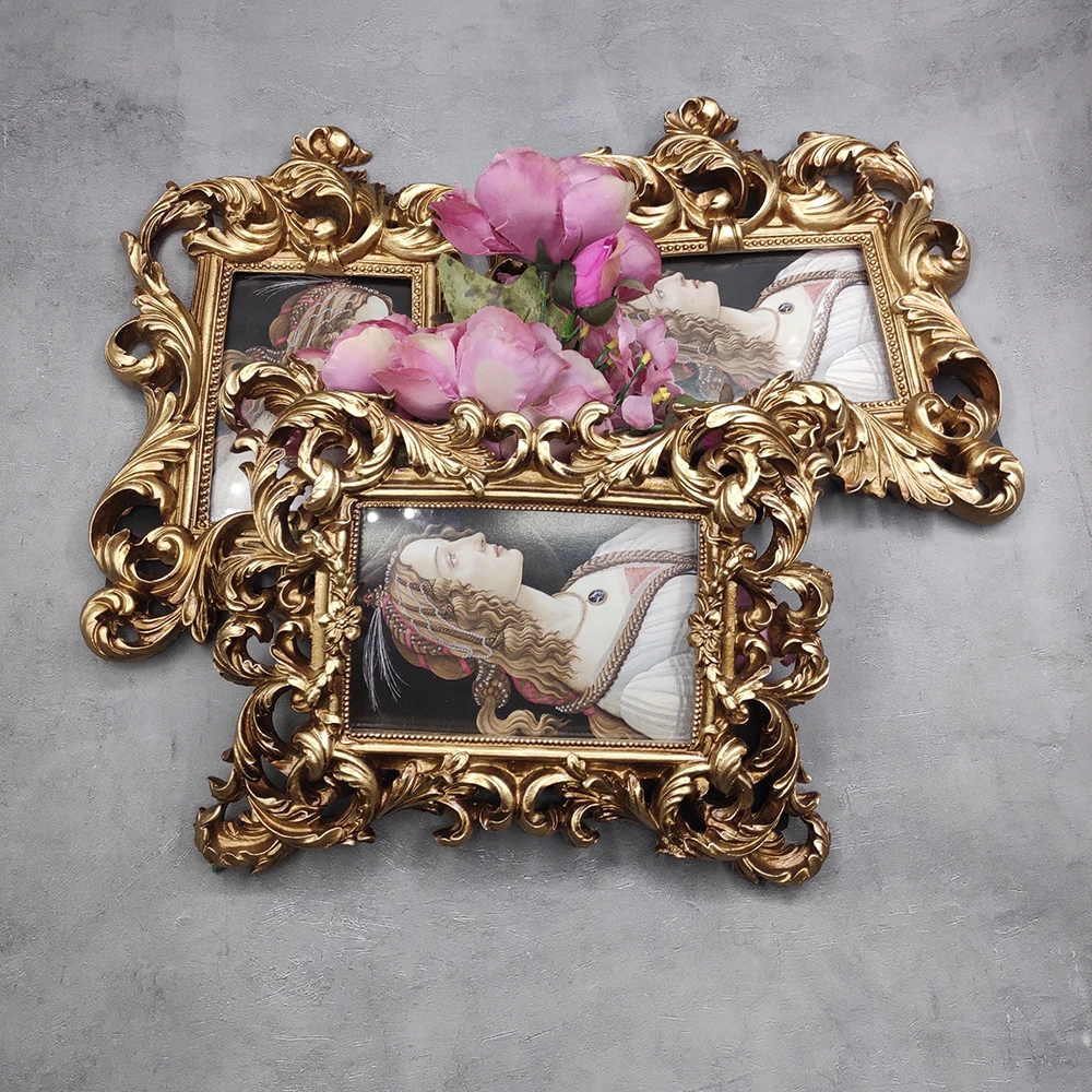6 Inch European Antique Square Resin Photo Frame Home Desk Creative ...