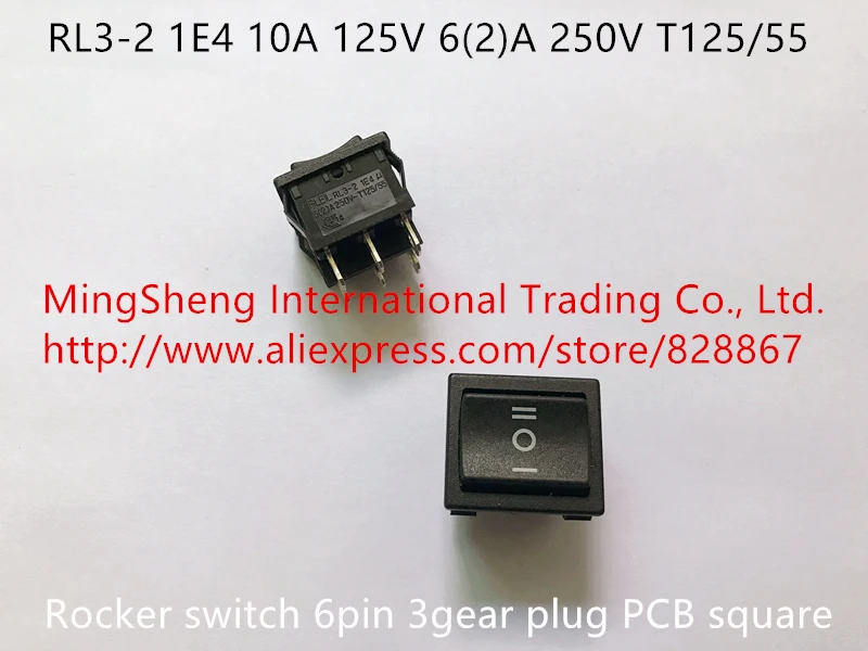 Original New 100% Import Rocker Switch 6pin 3gear Plug Pcb Square Rl3-2 ...