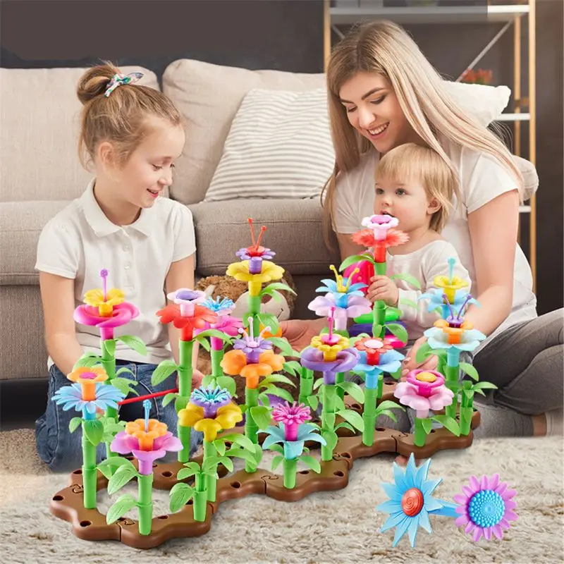 Flower-Garden-Building-Toys-Build-a-Bouquet-Floral-Arrangement-Playset ...