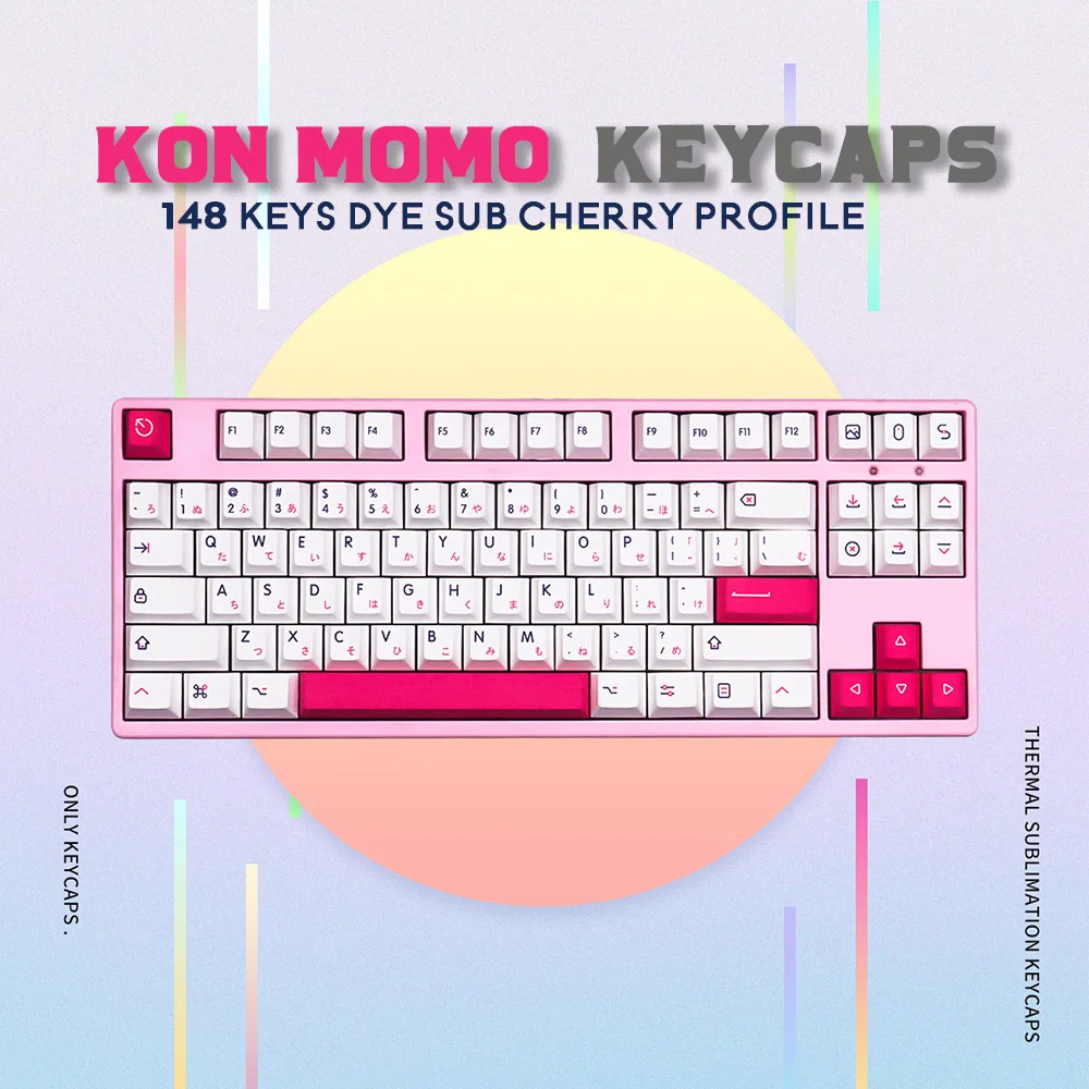 148 Keys Kon Momo Keycaps Dye Sublimation Pbt Cherry Profile Key Caps ...