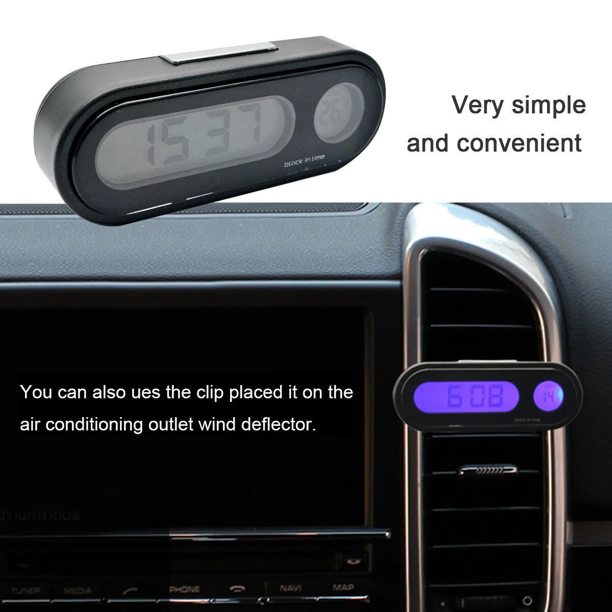 Car Accurate LED Electronic Time Clock Convenient Portable ...