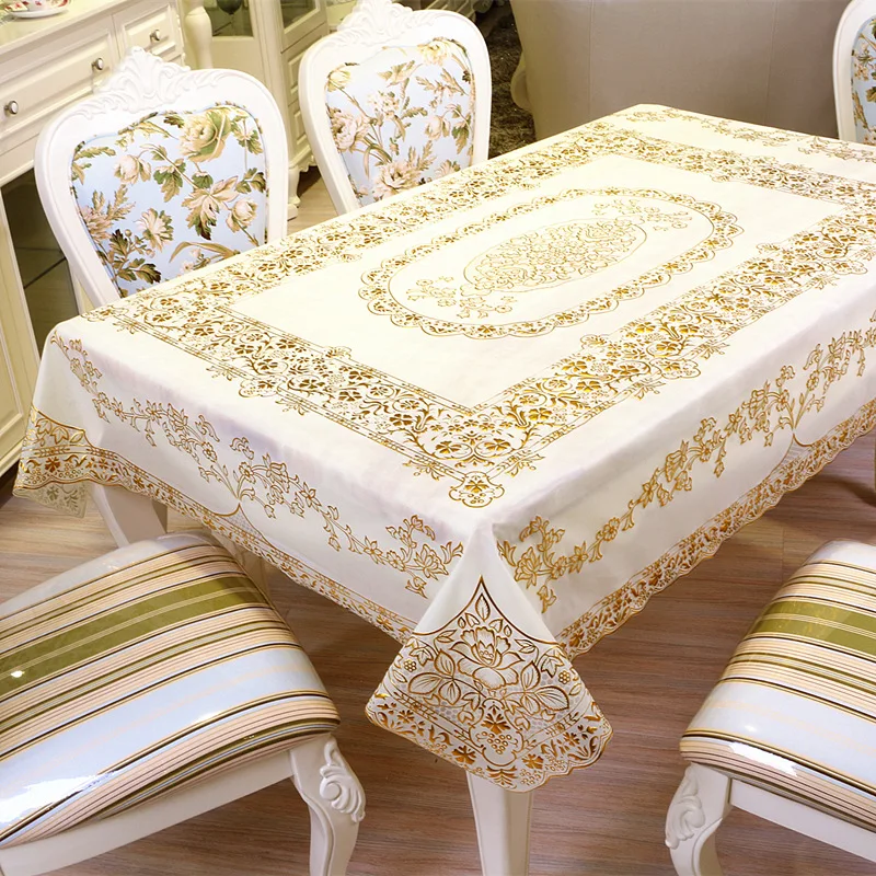 lace-tablecloth-European-style-gold-stamped-tablecloth-PVC-waterproof ...