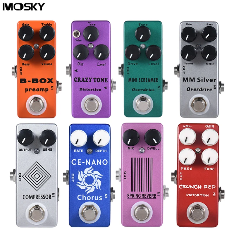 Mosky pedal de efeito de guitarra, true bypass para pedaleira com tom louco/b box/d250x ...