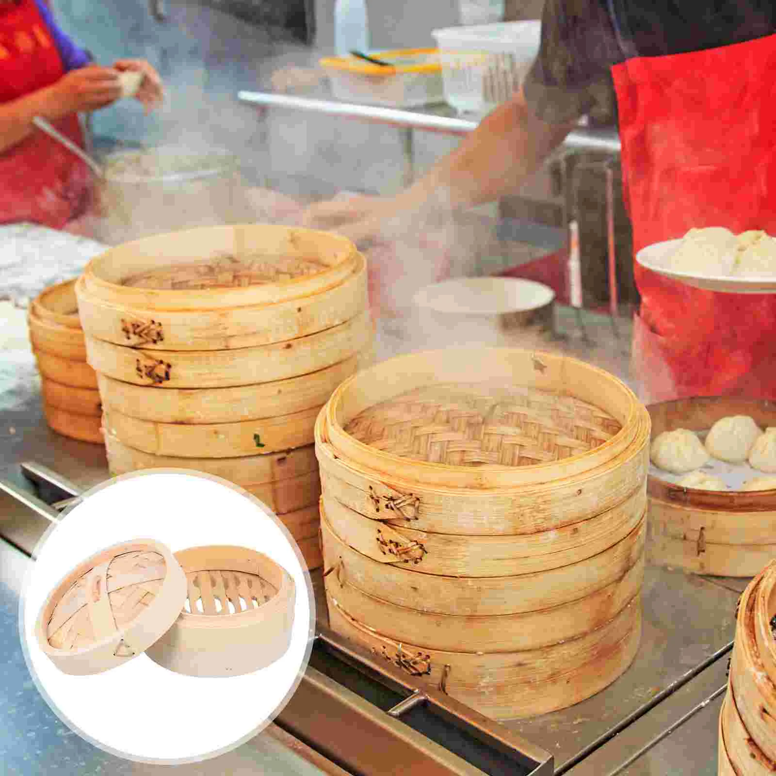 Steamer Bamboo Basket Cooking Bao Inch Dumpling Dim Sum Chinese Kitchen ...