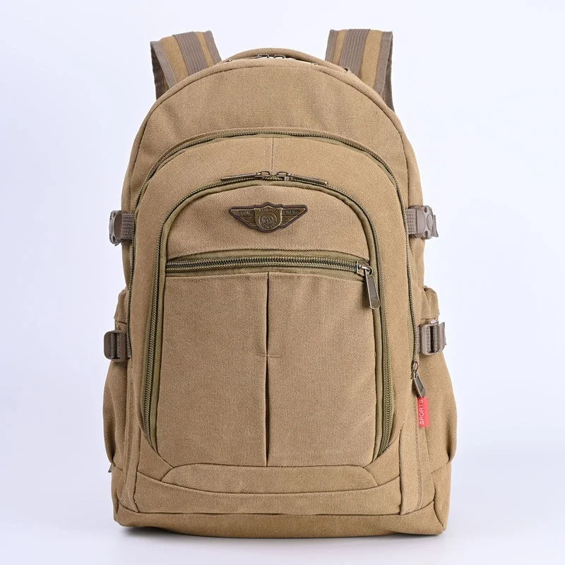 Big Capacity Men Backpack Laptop 16 Inch Canvas Solid School Bags Teen ...