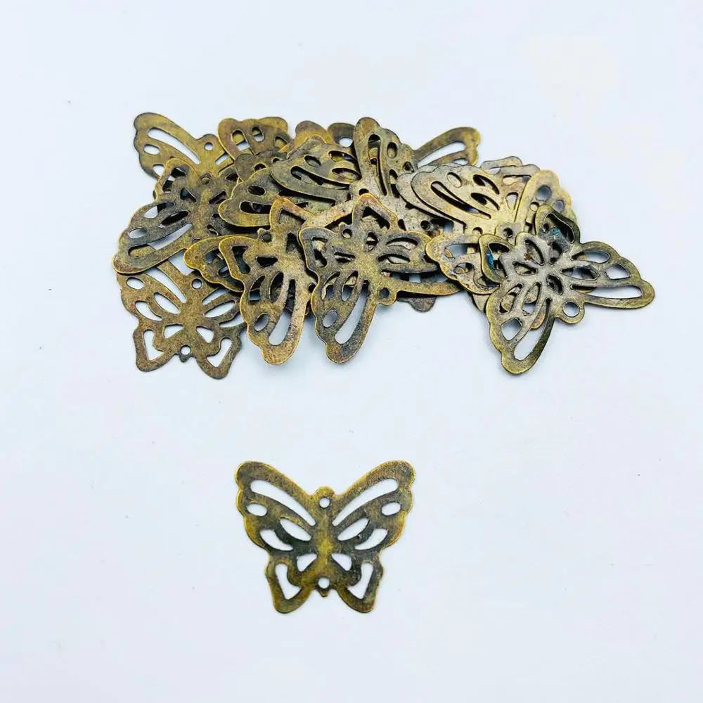 50 Pieces lot 1 6x2cm Metal Butterfly Filigree Flower Wrap Connector 50-pieces-lot-1-6x2cm-metal-butterfly-filigree-flower-wrap-connector