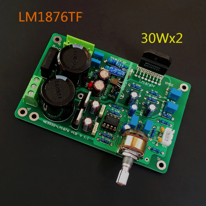 Dual-12-18V-power-amplifier-board-LM1876-all-in-one-board-finished ...