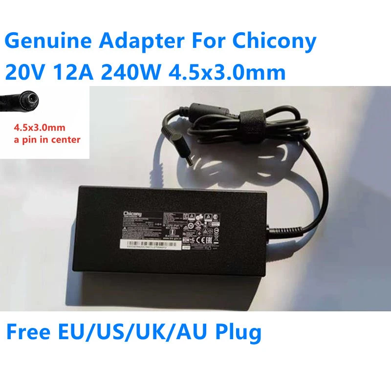 Genuine Chicony 20v 12a 240w 4.5x3.0mm A20-240p2a A240a010p Power ...