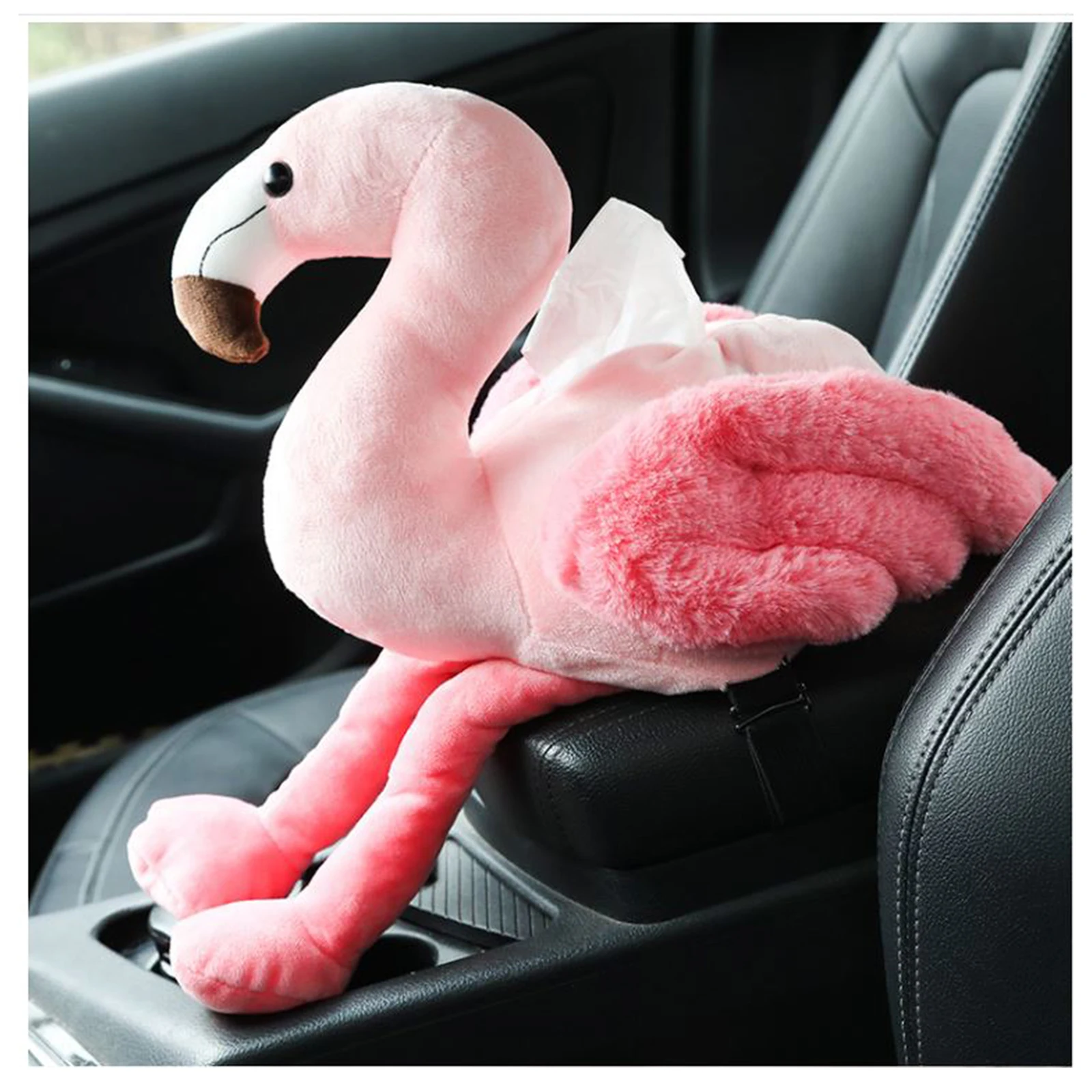 Home-Car-Tissue-Box-Holder-Pink-Flamingo-Tissue-Box-Cover-Cute-Car ...