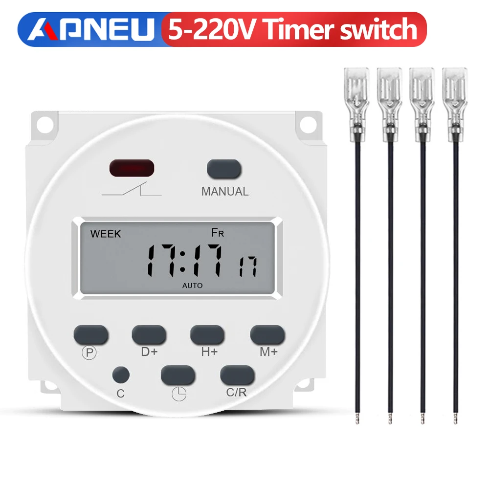 Cn101a 5v 12v 24v 110v 220v Digital Timer Switch 7 Days Weekly Programmable Time Relay ...