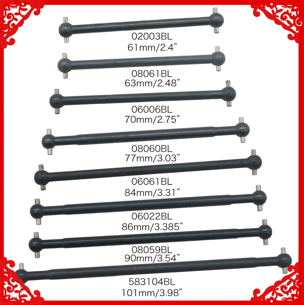 2pcs/set Steel Metal Rc Car Drive Shaft Dogbone Overall Length 61mm ...