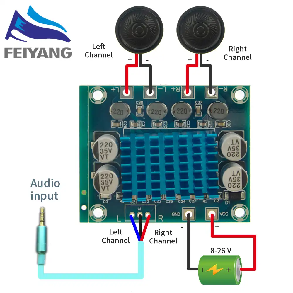 official TPA3110 XH A232 30W+30W 2.0 Channel Digital Stereo Audio Power ...