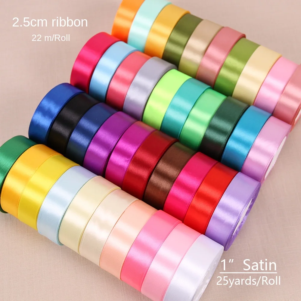 1-25mm-Handmade-Satin-Ribbons-for-DIY-Sewing-Material-Christmas-ribbon ...