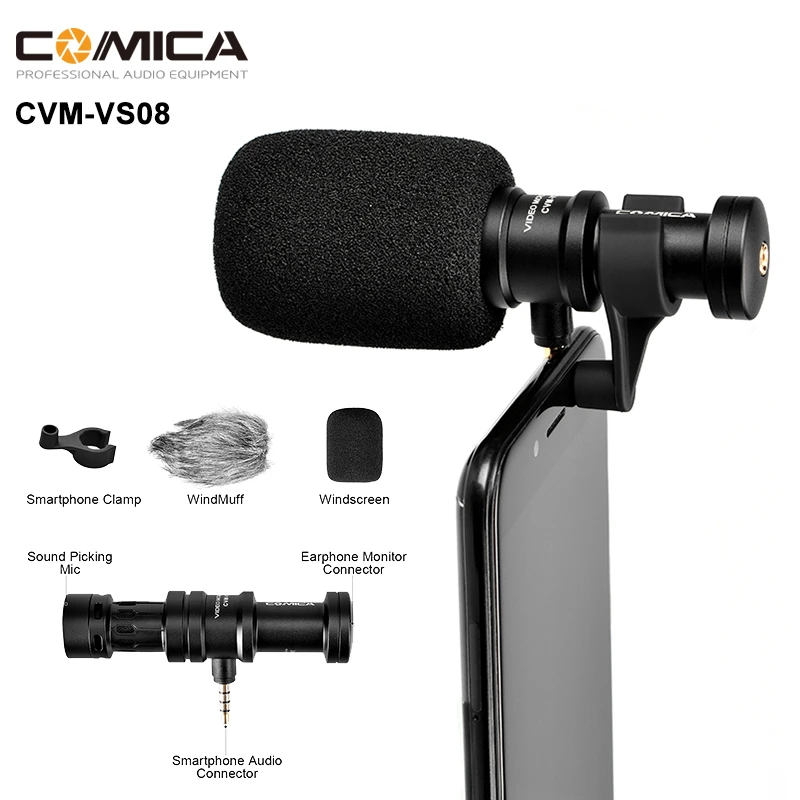Comica Cvm-vs08 Wireless Microphone Profesional Video Interview Vlog ...