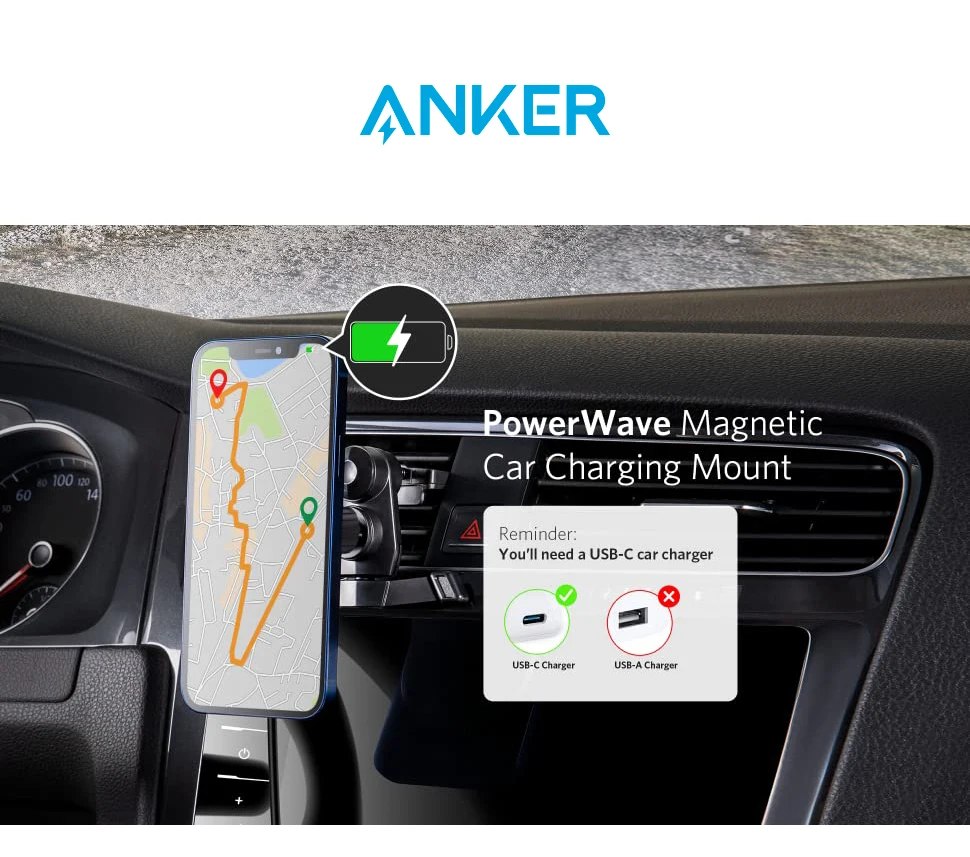 Anker PowerWave Magnetic Car Charging Mount - Gadgetoo.Com.bd