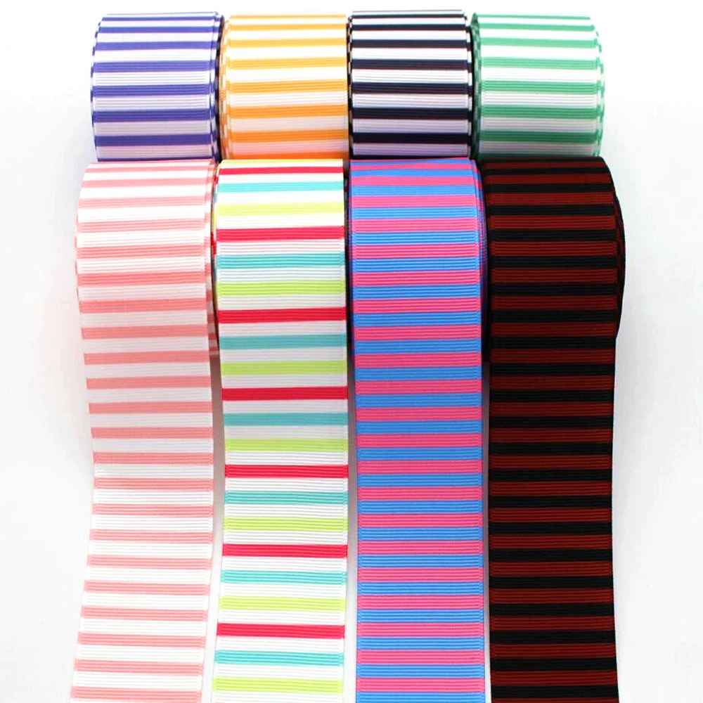 New 1 1/2 38mm horizontal striped ribbon 50 yards DIY handmade ...