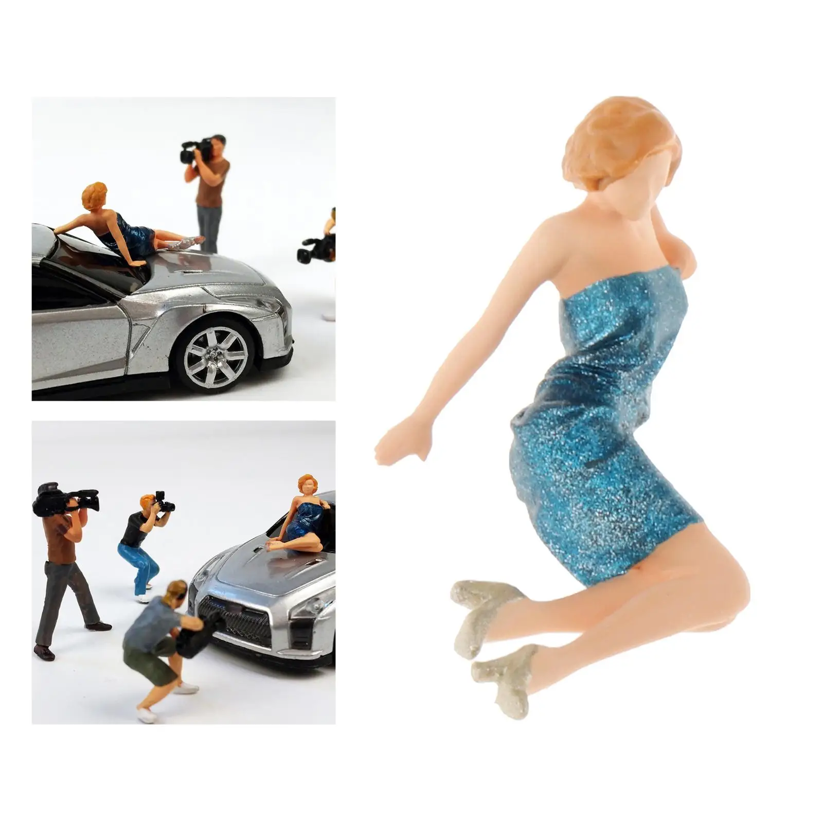 1:64 Scale Miniature Model Figures Resin People Girl Diorama Statues ...