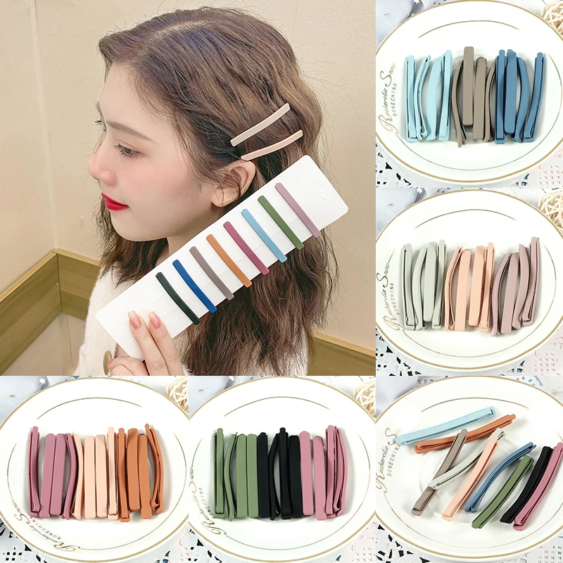 5pcs/set Candy Colors Hair Clips For Girls Women Simple Basic Sweet ...