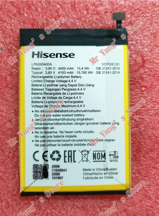Bater-a-LPN385400A-Original-para-Hisense-E40-V40-4100mAh-3-85-V ...