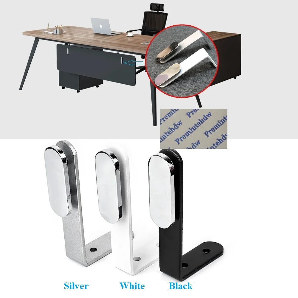 4pcs Office Desk Front Apron Panel L Hanging Bracket Hanger With ...