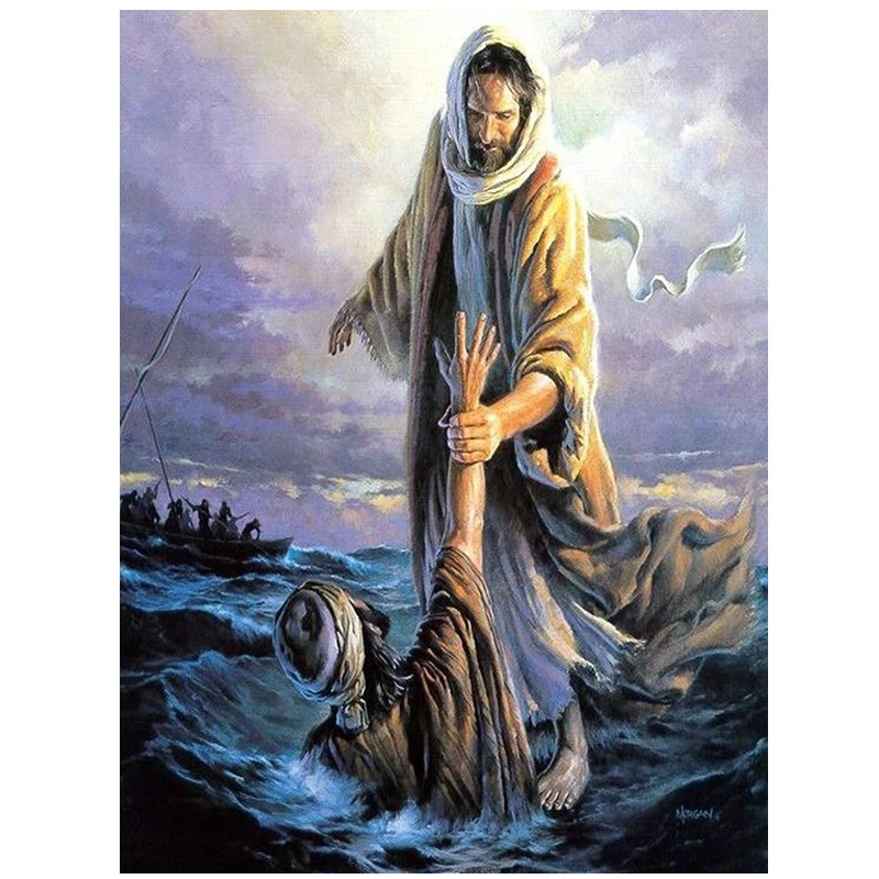 Jesus And Peter Walking On Water