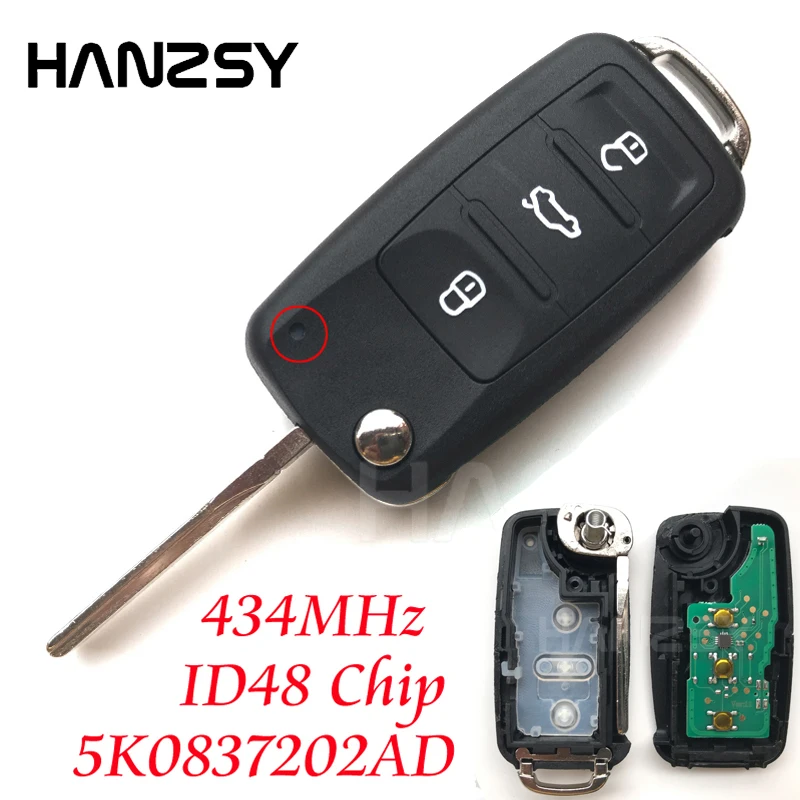NEW 3 button Remote Key For VW Golf Jetta for VOLKSWAGEN Beetle Polo Up ...