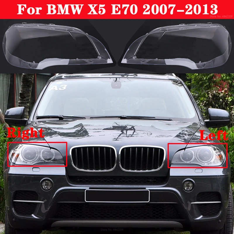 Car Front Headlight Cover For BMW X5 E70 2007-2013 xDrive 30i/35i/40i ...
