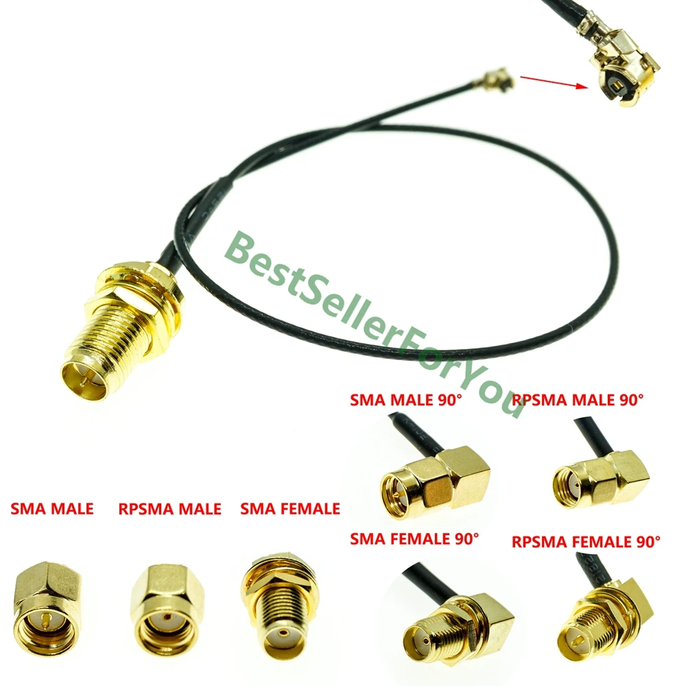 U.FL/IPX IPEX UFL To RP-SMA Connector SMA Connector Female Male Antenna ...