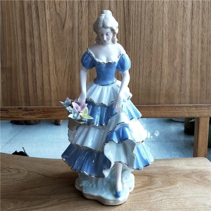 Porcelain Antique Princess Figurine Handmade Ceramics Royal Girl Statue ...