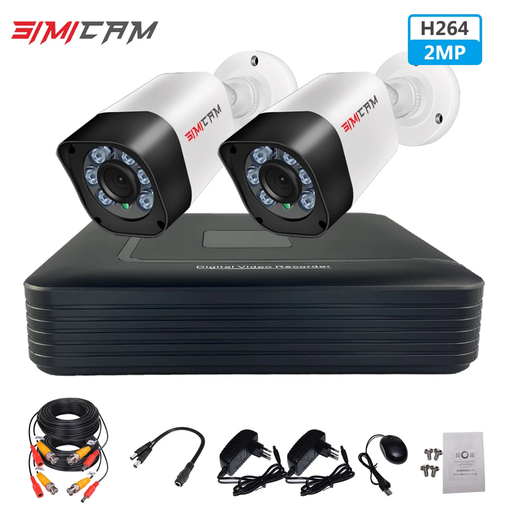 Simicam 1080p Cctv Security System Kits 4ch Dvr 2pcs 2mp Bullet ...