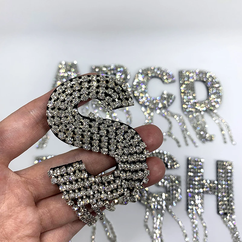 Iron on Clothes A-Z 26pc Rhinestones Letters Patches for Clothing ...