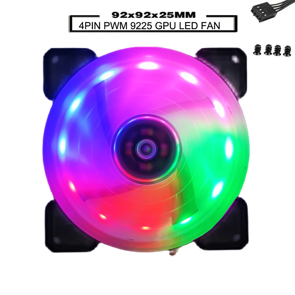 90mm 9225 Led 4pin Pwm Fan 92mm Computer Case Fan Silent 9cm Cpu ...