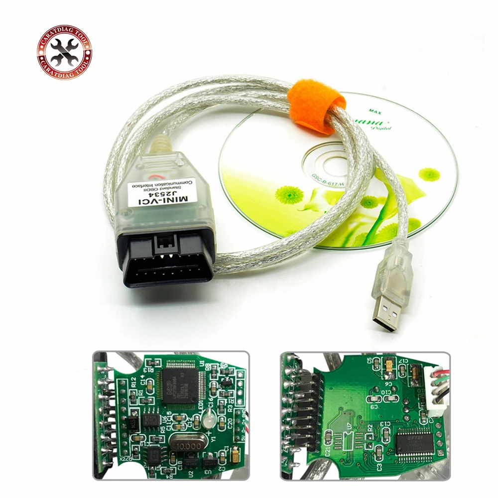 MINI VCI Newest Software For Toyota J2534 OBD OBD2 Car Diagnostic cable ...