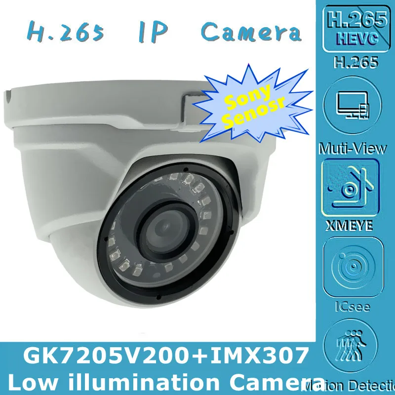 IP Ceiling Metal Dome Camera Sony IMX307+GK7205V200 Low illumination H ...