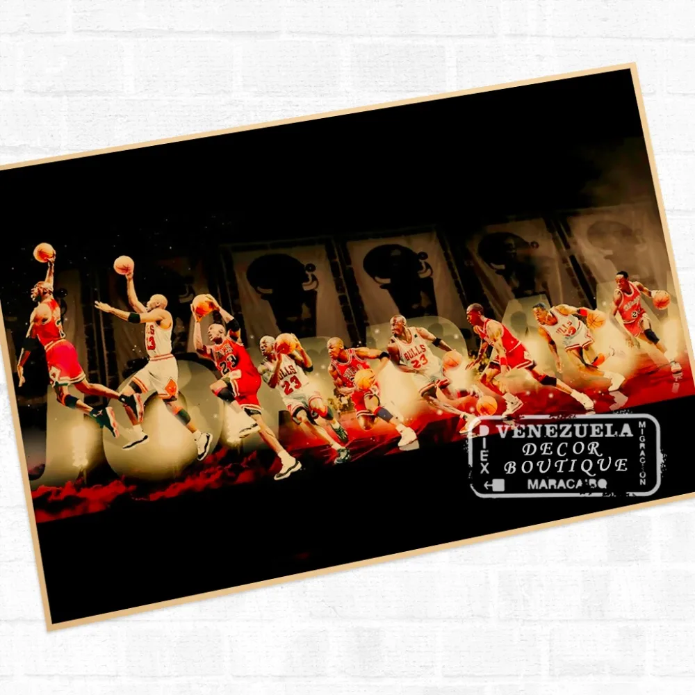 Michael Jordan Wall Mural Poster Decorative DIY Wall Canvas Painting ...