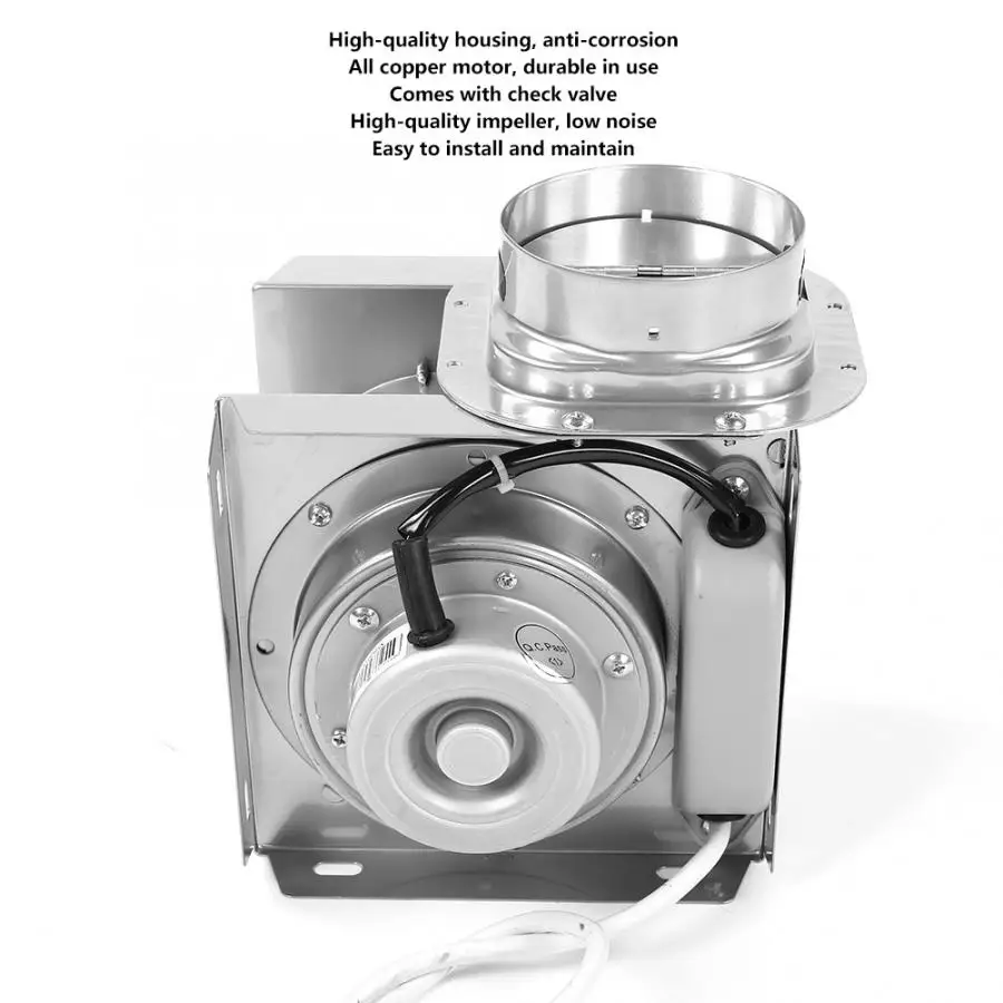 4Inch Axial Duct Fan Concealed Silent Air Ventilator Pipe Ventilation ...