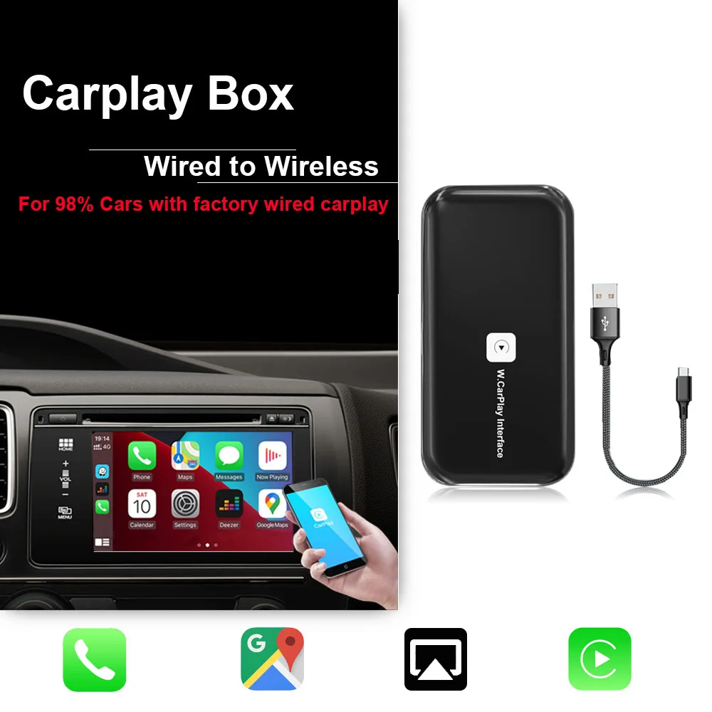 Wireless CarPlay Ai box Dongle Adaptor Car Play Box Multimedia Player ...