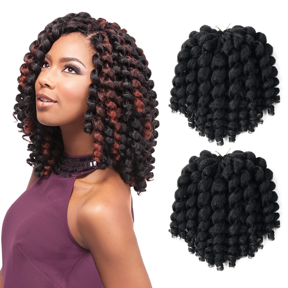 6 Inch Afro Jumpy Wand Crochet Braids Jamaican Bounce Curl Crochet Hair ...