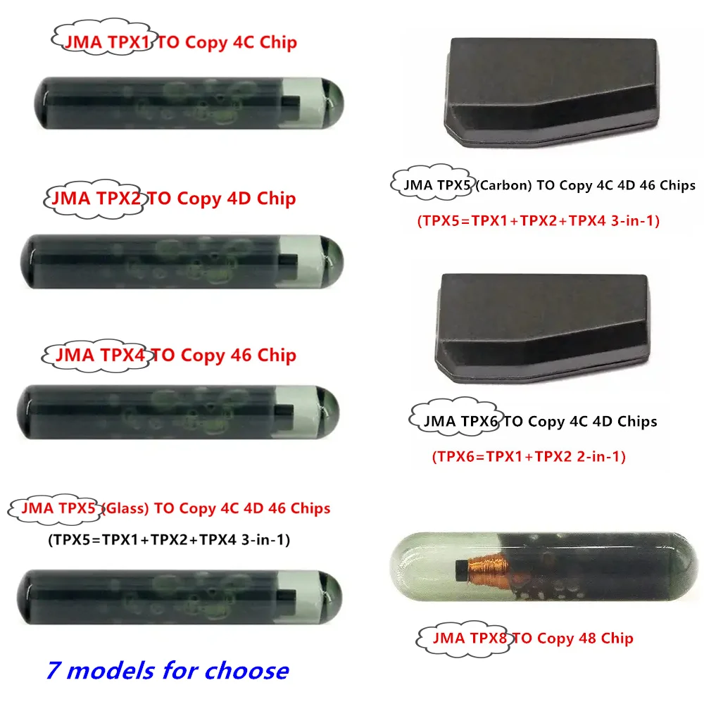 JMA TPX1/TPX2/TPX4/TPX5/TPX6/TPX7/TPX8 Clone Transponder Chip for ...